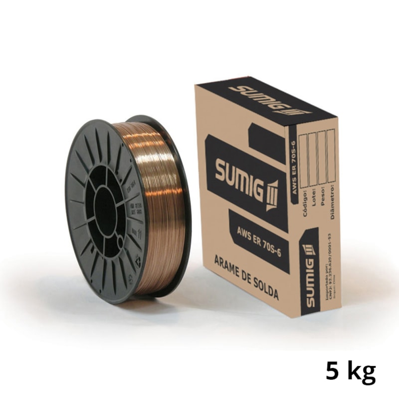 Arame de solda MIG 0,80 mm (Rolo de 5 KG) (AWS A5.18 ER70S 6) (5 KG) - Sumig